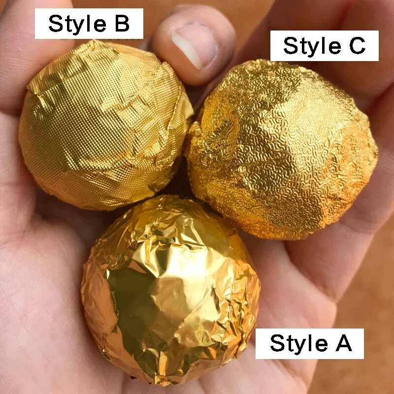 200 листов упаковочной фольги PICIDAE для подарков golden, Style A, 12x12cm 200pcs