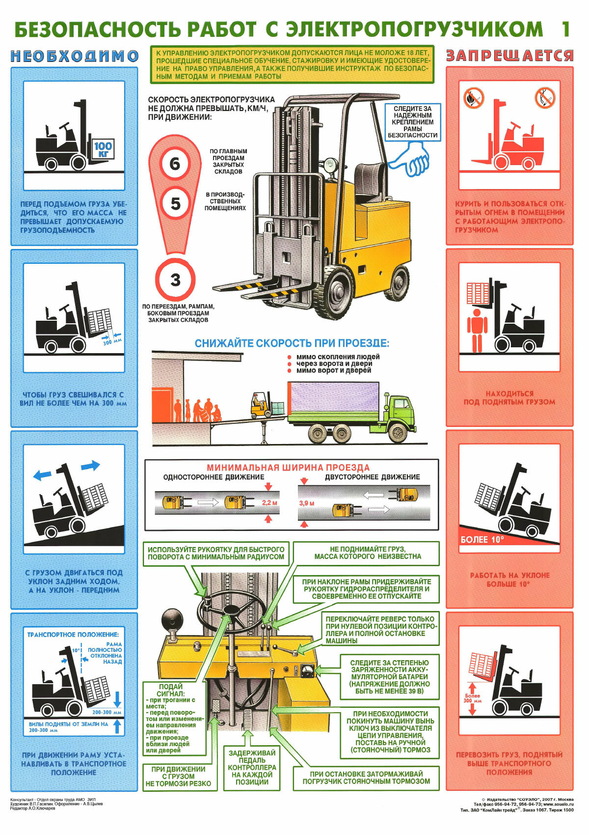 Комплект плакатов Безопасность работ с электропогрузчиком . (2 листа)