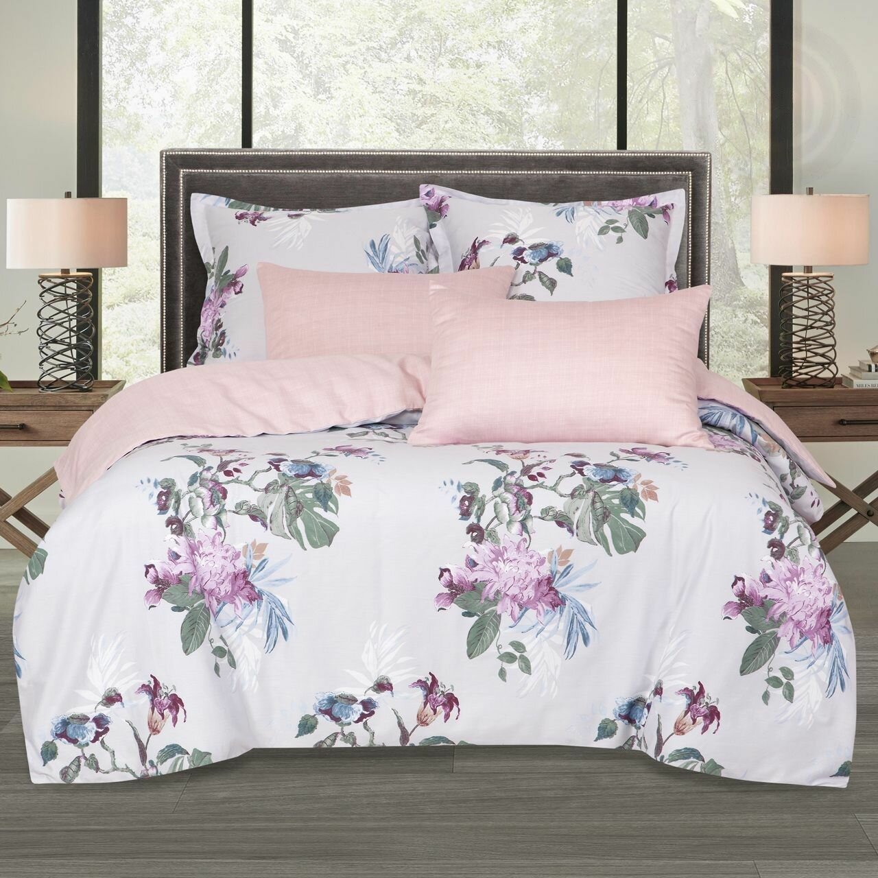 Постельное белье 1.5-спальное Сатин (2 наволочки 70х70) Арт. 705 "Прага"