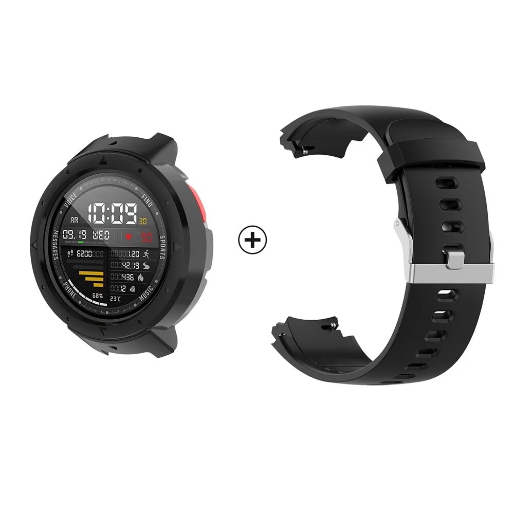 Браслет для Amazfit Verge Lite, ремешок для умных часов, силиконовый ремешок для часов Xiaomi Amazfit Verge + защитная рамка из поликарбоната