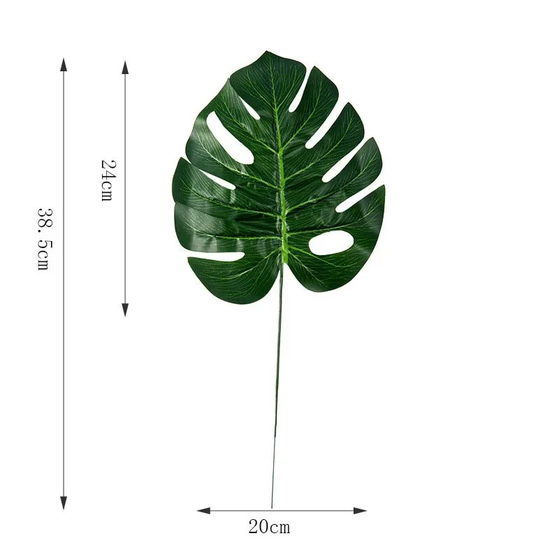 Искусственная монстера, лист монстеры, 38.5см, темно-зеленый