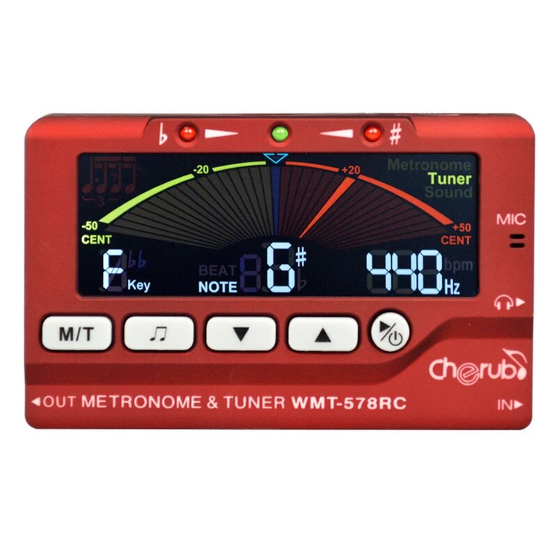 Cherub WMT-578RC Красный Тюнер-Метроном