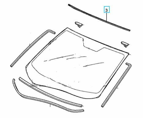 Молдинг лобового стекла для Honda CR-V IV 2012-2017 (Оригинал)