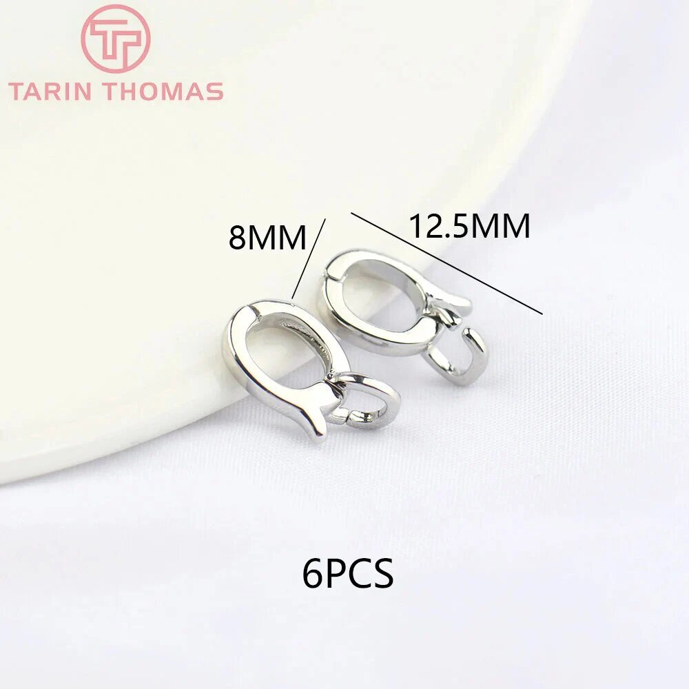 Браслетные фурнитуры TARIN THOMAS, 6 шт, 8x12.5 мм, цвет 5130-Platinum