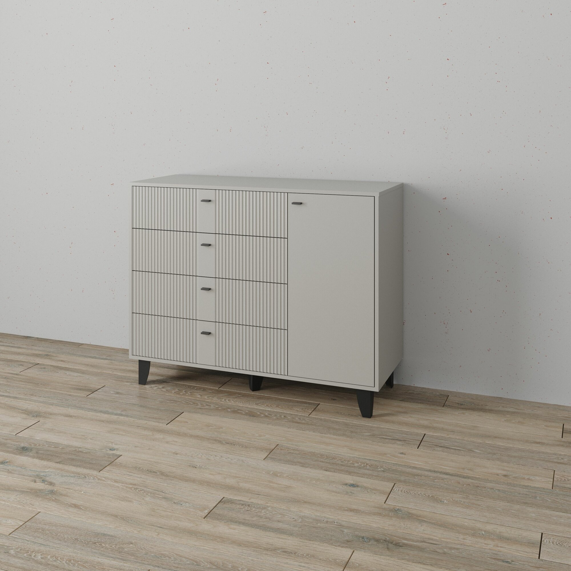 Комод Катрин-13 кашемир/сантьяго софт фасад МДФ с ящиками полками для дома гостиной спальни прихожей 1204х450х950 тэкс