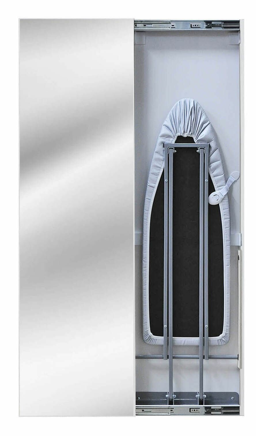 Встроенная гладильная доска Табула S (зеркало), Выбеленный дуб купе лево