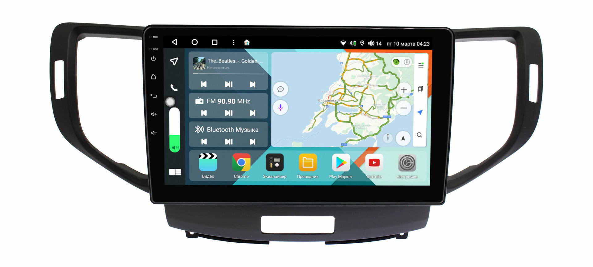 Магнитола Honda Accord 2008 - 2012 левый руль 9 дюймов, 4/64GB, 8 ядер, DSP, 4G, Android 10 / Wide Media