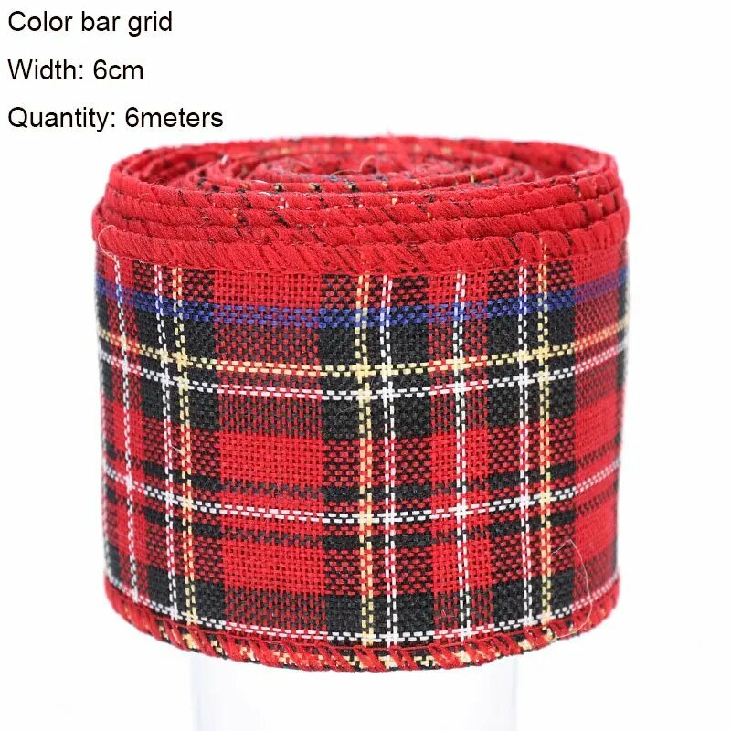 Имитационная джутовая лента 6 м 6 см Красный, ColorBarGrid