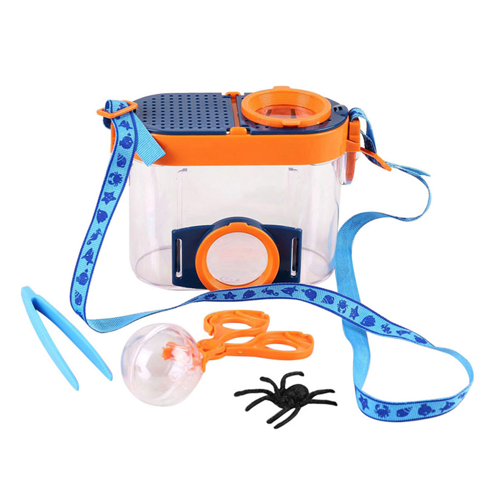 Коробка для Осмотра насекомых с Лупами 2.6X и 4.5X Увеличениями, Детский Микроскоп для Ловли Насекомых и Просмотра, Лупа Для Насекомых, Набор для Исследования Природы с Пинцетом для Научных Приключений на открытом воздухе, Кемпинга, Пешего Туризма