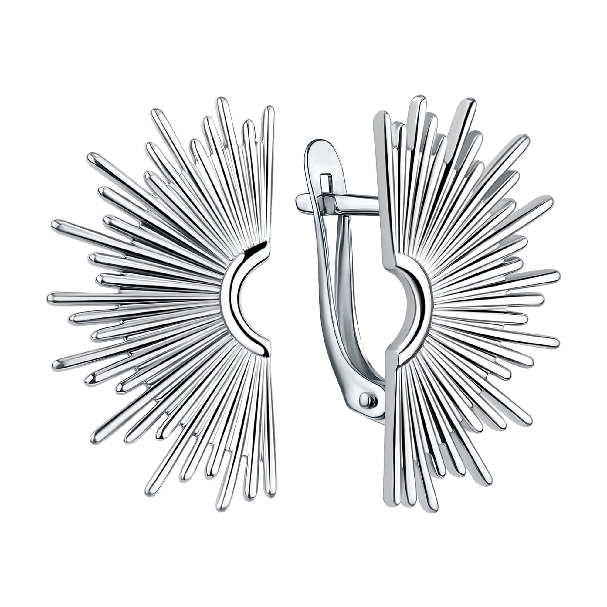 Серьги, серебро, 925 проба, родирование