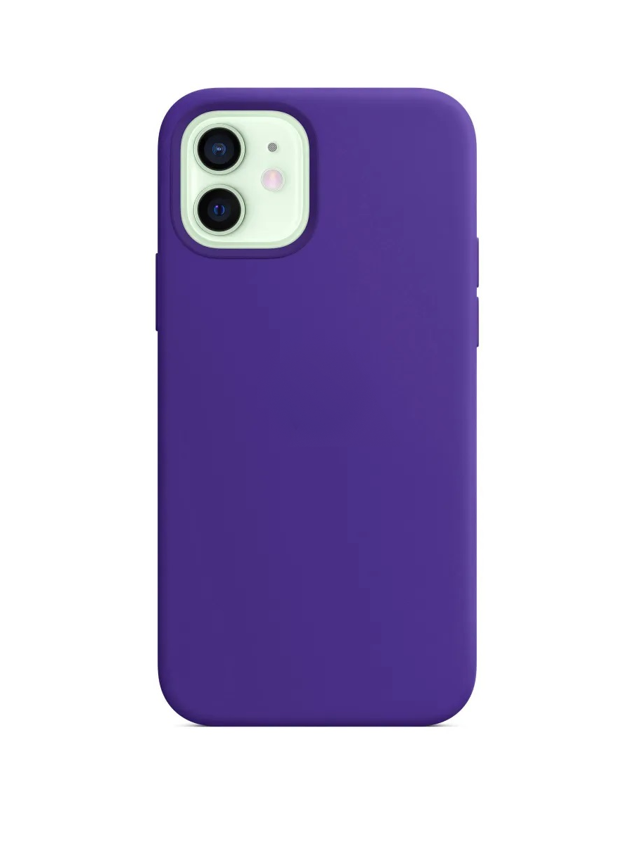 Чехол силиконовый Магсейф для iPhone 12 Mini Amethyst с анимацией NFC, Silicone case Магсейф для айфон 12 мини - Фиолетовый