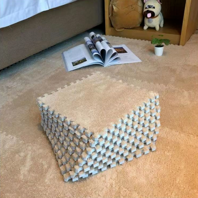 Плюшевый коврик-пазл на полу, 10 шт , верблюжий цвет, 30*30CM. Выбор уютной семьи
