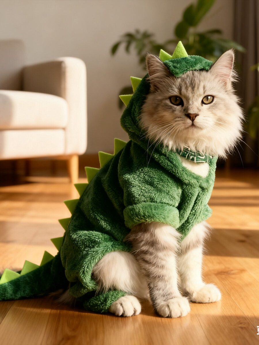 Одежда для собак мелких пород и кошек комбинезон костюм, Крокодил Динозавр комбинезон для собак