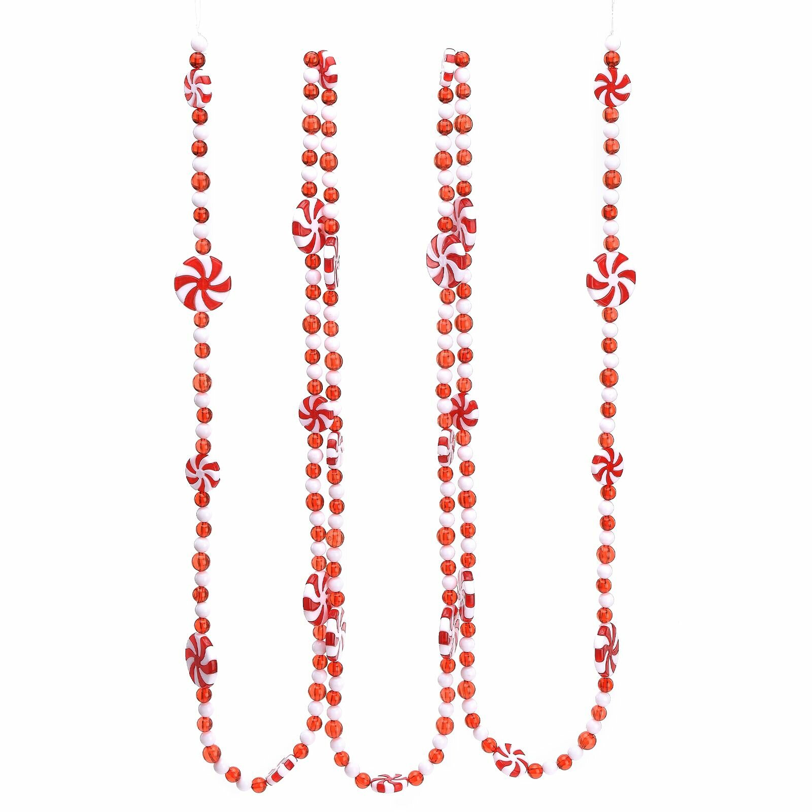 Рождественская конфетная гирлянда двухцветная ветряная мельница мятная конфетная гирлянда из акриловых бусин из ротанга 3 м