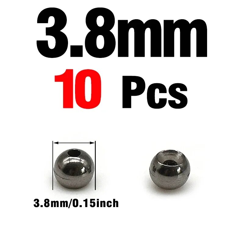 MNFT Вольфрамовые бусины для вязания мушек 10 шт. 3.8mm Silver