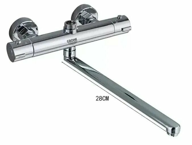 GROHE-Смеситель для ванны на борт ванной С термостатом, с ручным душем, латунь , хром