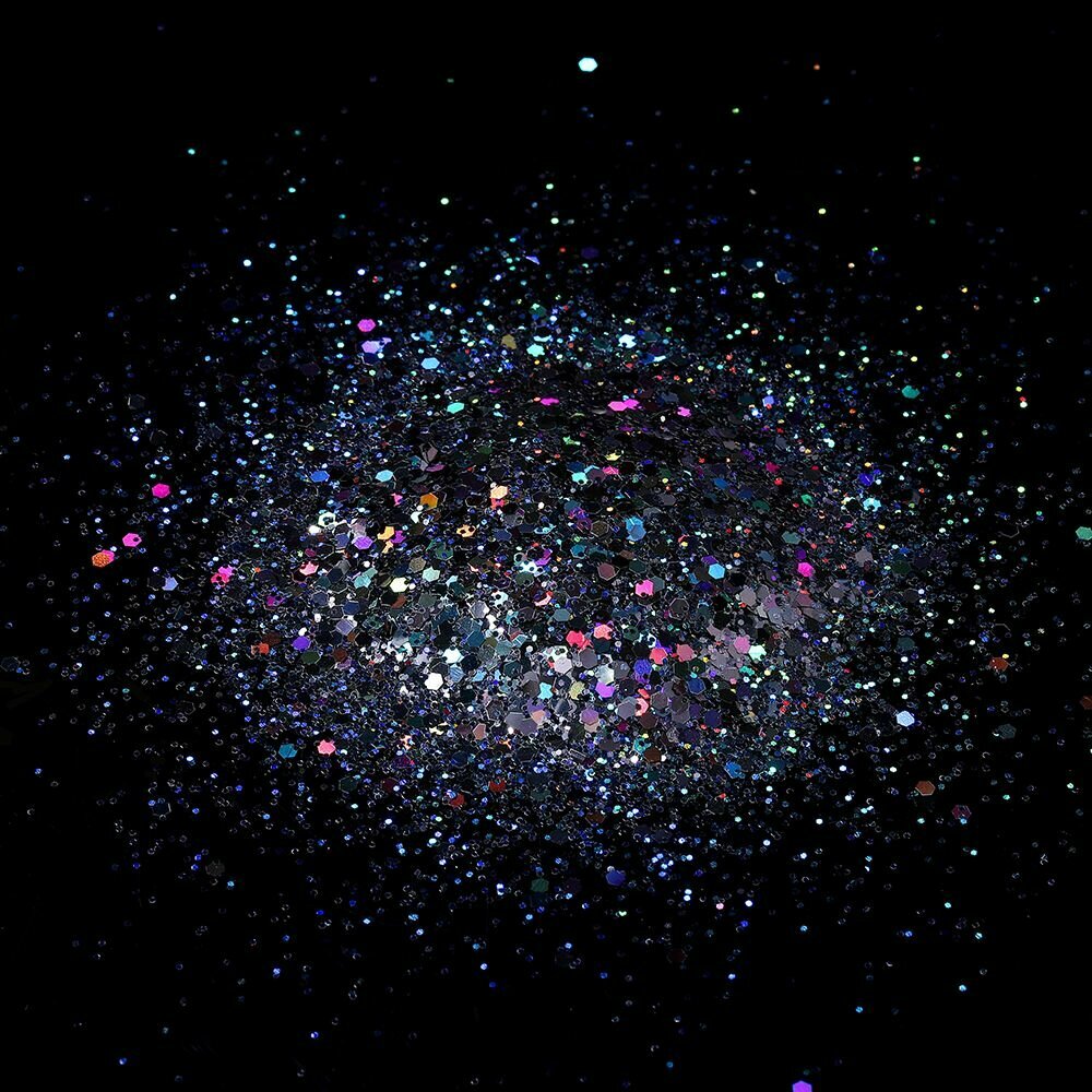 Глиттер черный голографический универсальный 10 грамм для маникюра, творчества и декора, блестки для теней, косметики и поделок