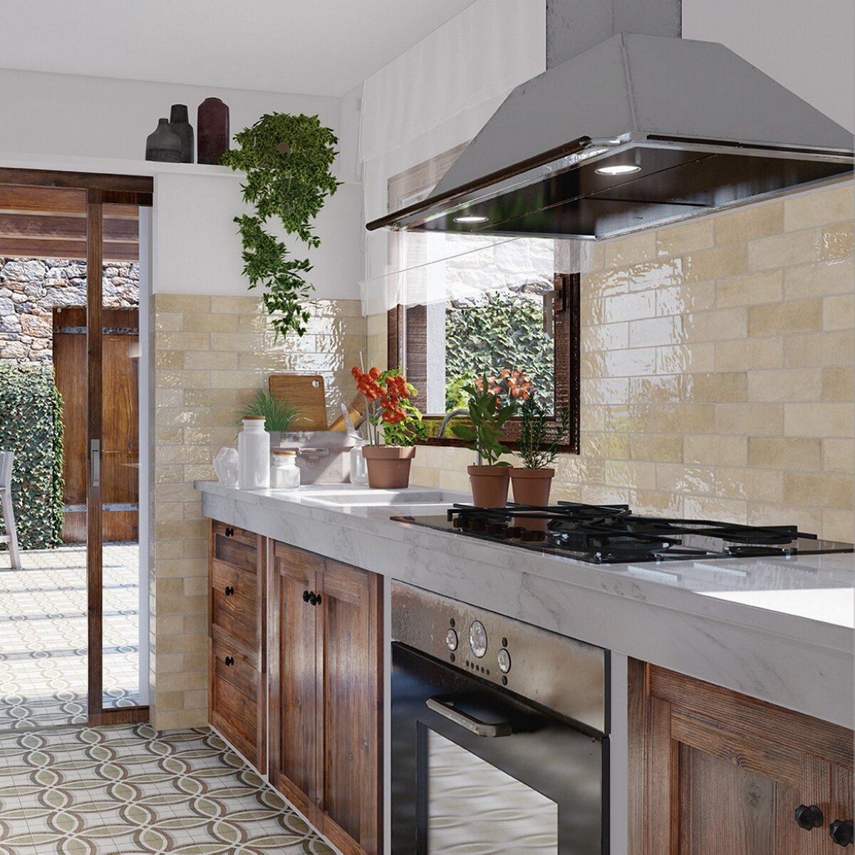 Плитка Mainzu Positano Topazio 6.5x20 PT03157 бетон гладкая, глянцевая Мелкоформатная, изностойкая