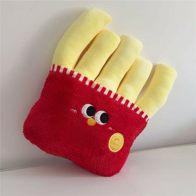 Fun snack pattern plush for car seat travel comfort with soft cover french fries 42cm