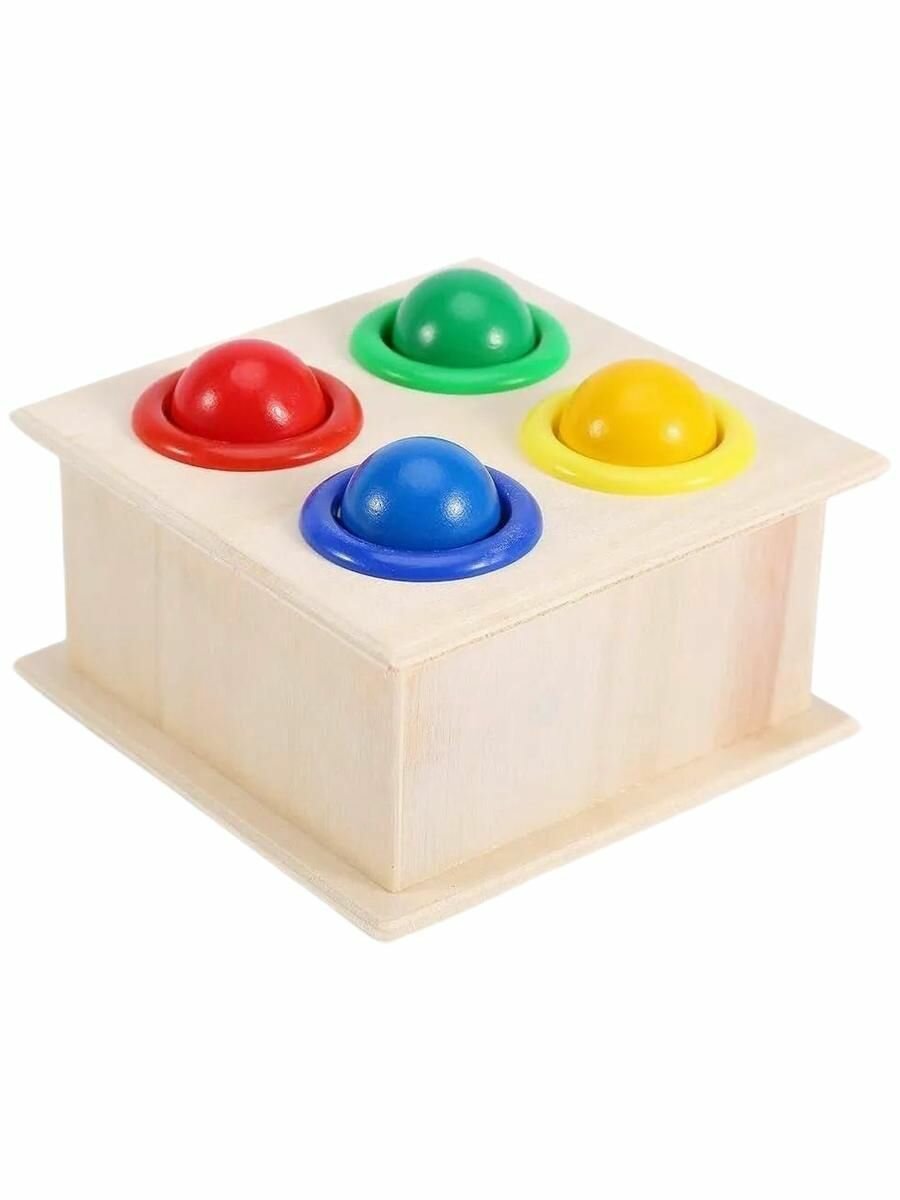 Сортер для малышей от года - Стучалка с молотком деревянная - Монтессори