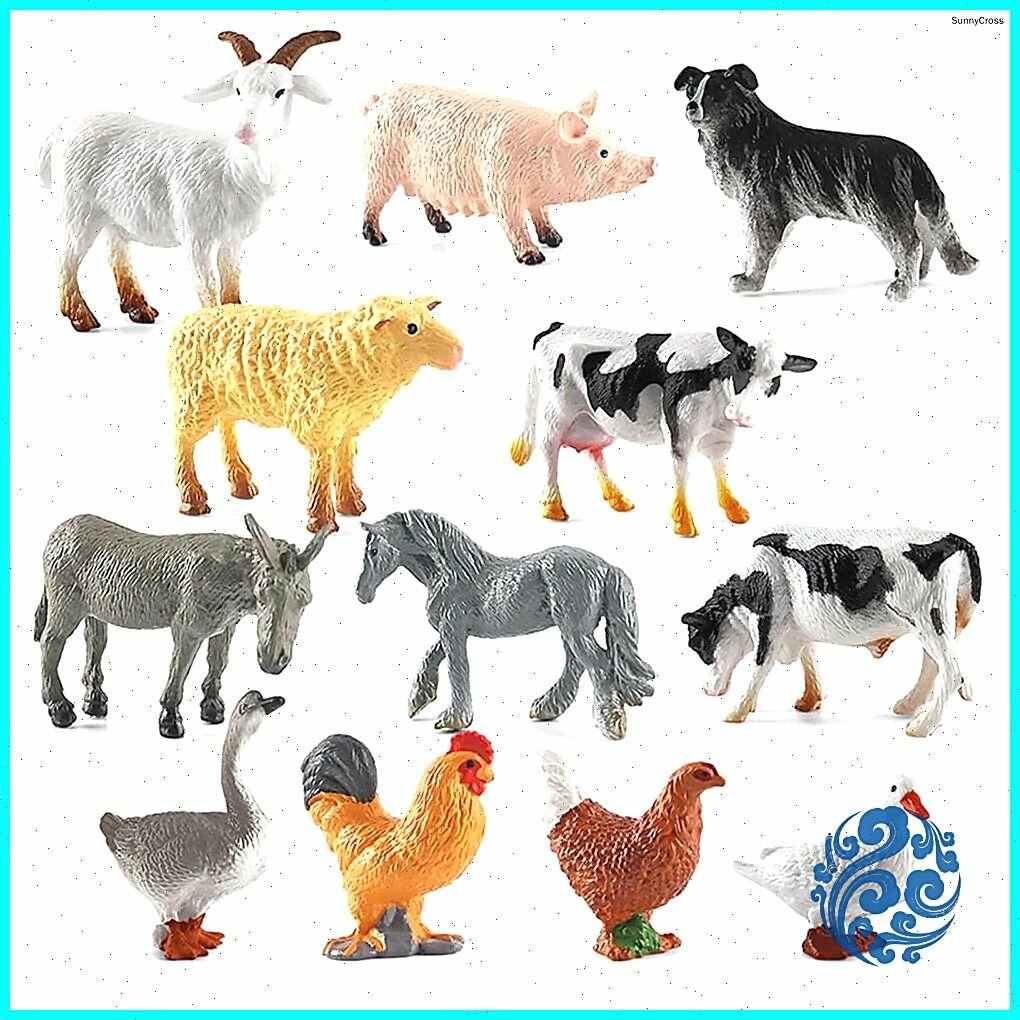 (1 комплект из 12 штук) Имитационная мини-игрушка-модель домашней птицы