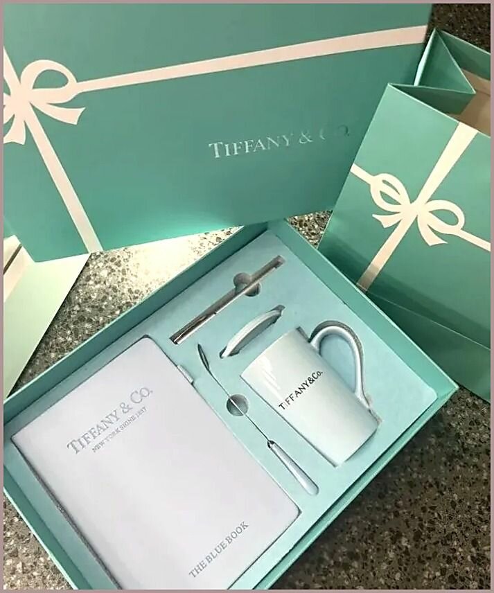 Набор бокс Tiffany & Co ежедневник блокнот, стакан, ручка, ложка.