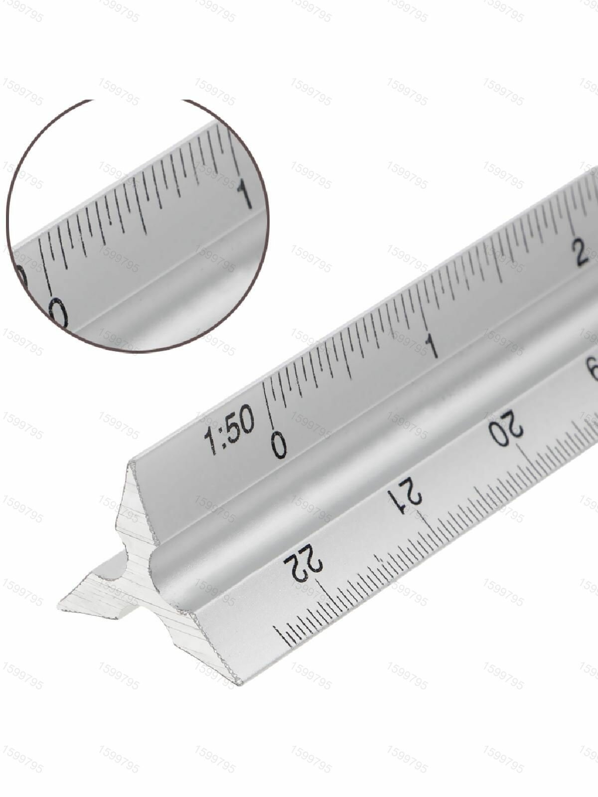 Металлическая линейка, Трехгранная масштабная шкала 30 см