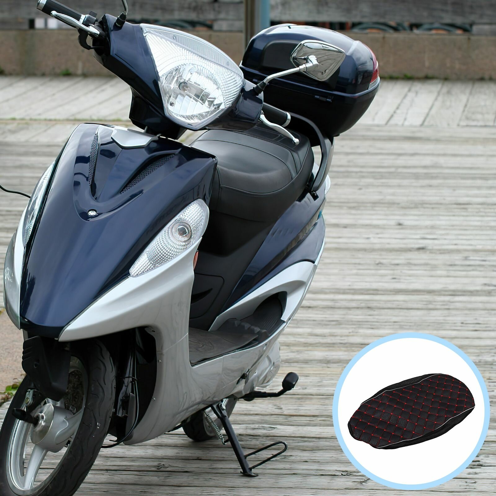 Черный чехол для сиденья мотоцикла из льна и сетки, универсальная защита для сиденья