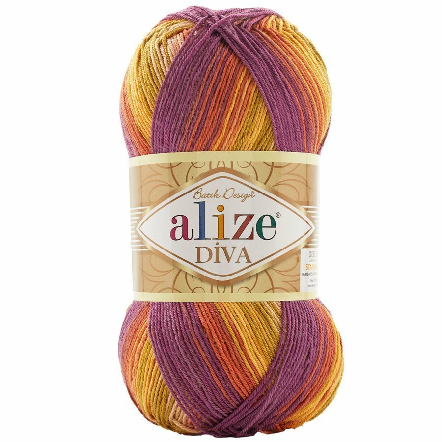 Пряжа Alize DIVA BATIK 8027 принт (5 мотков)