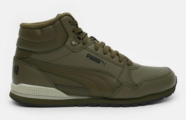 Кроссовки PUMA st runner v3 mid l, размер UK 9,5, оливковый — фото 1