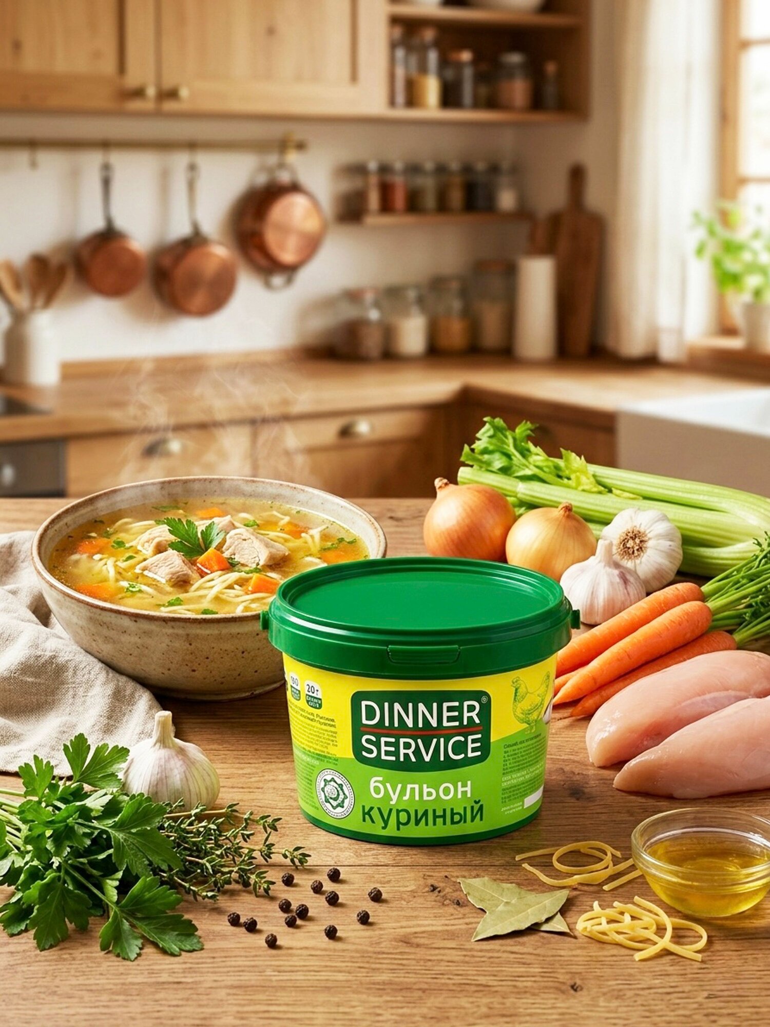 Диннер сервисес (DINNER SERVICE) Бульон куриный, 2 кг