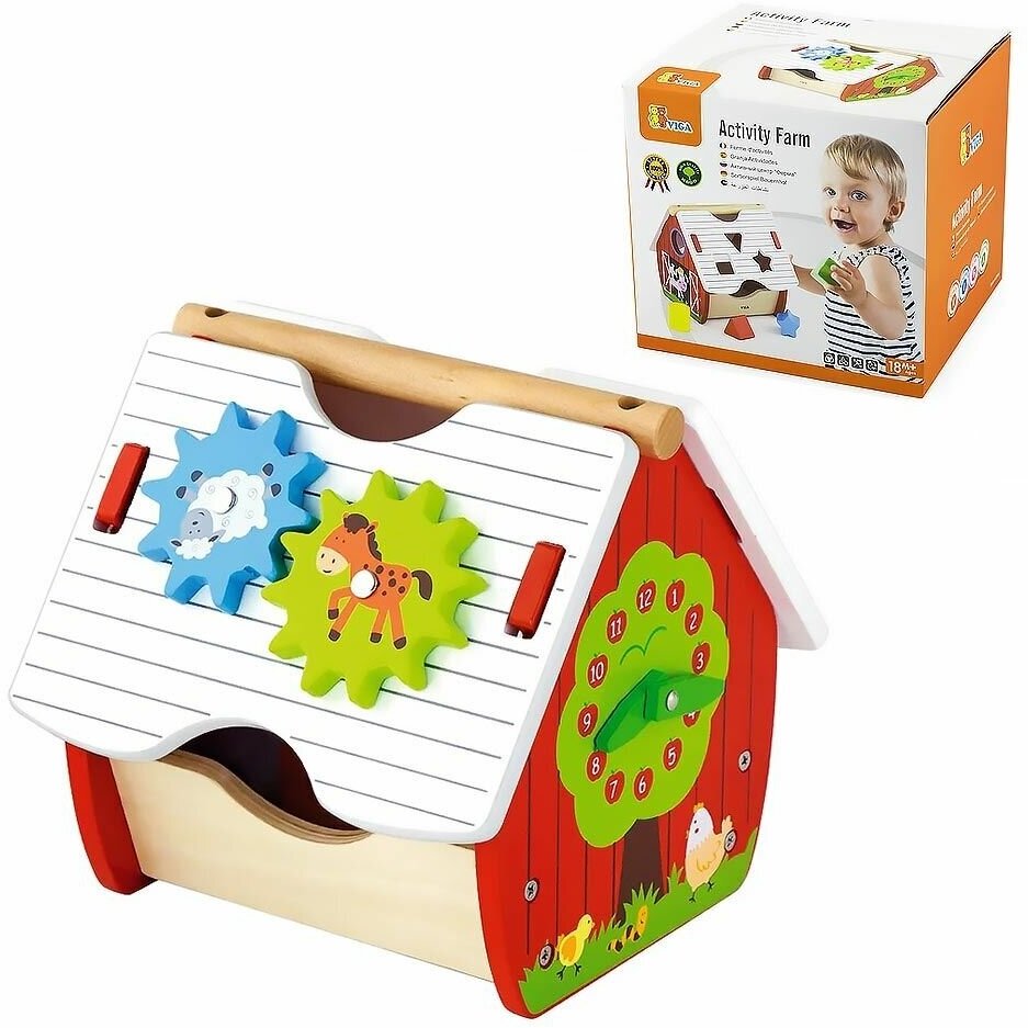 Сортер-домик Ферма (дерево) Viga 50533