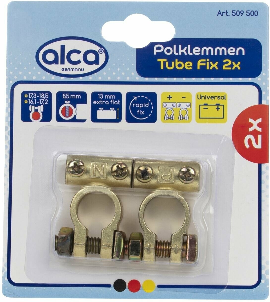 Клеммы для полюсов аккумуляторной батареи с кабельной разводкой, 2шт, alca