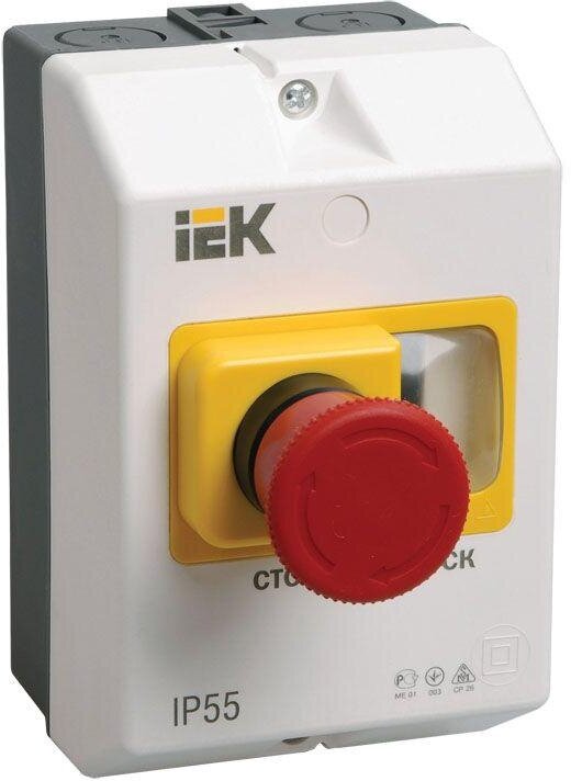 Оболочка защитная с кноп. "Стоп" IP54, IEK DMS11D-PC55 (1 шт.)