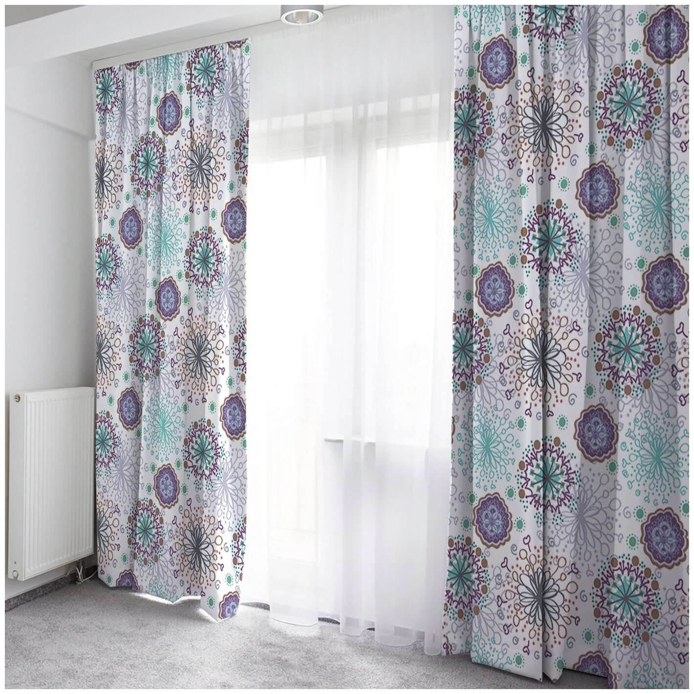 Фотошторы из габардина новогодние Good Room, 290x290 см.