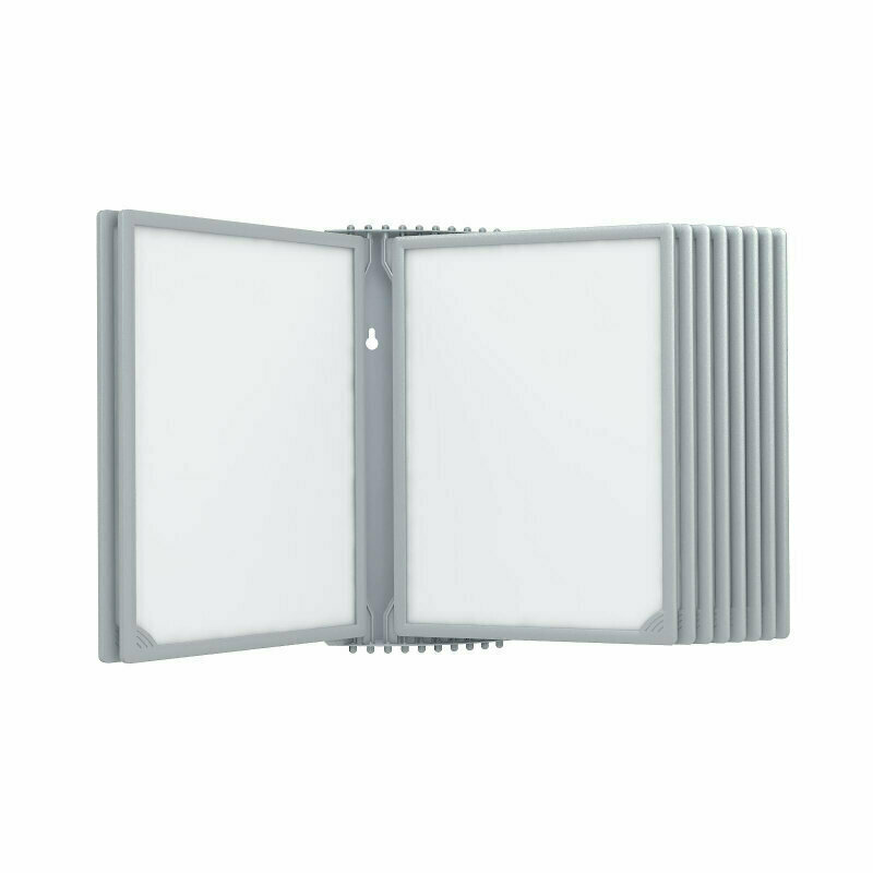 Демосистема настенная перекидная,10 панелей А4, цвет серый 153079-03, 1324980