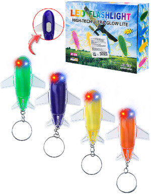 *Игрушка(РыжийКот) Фонарик Самолетик (4цв. в ассорт.) (ФН-2417)