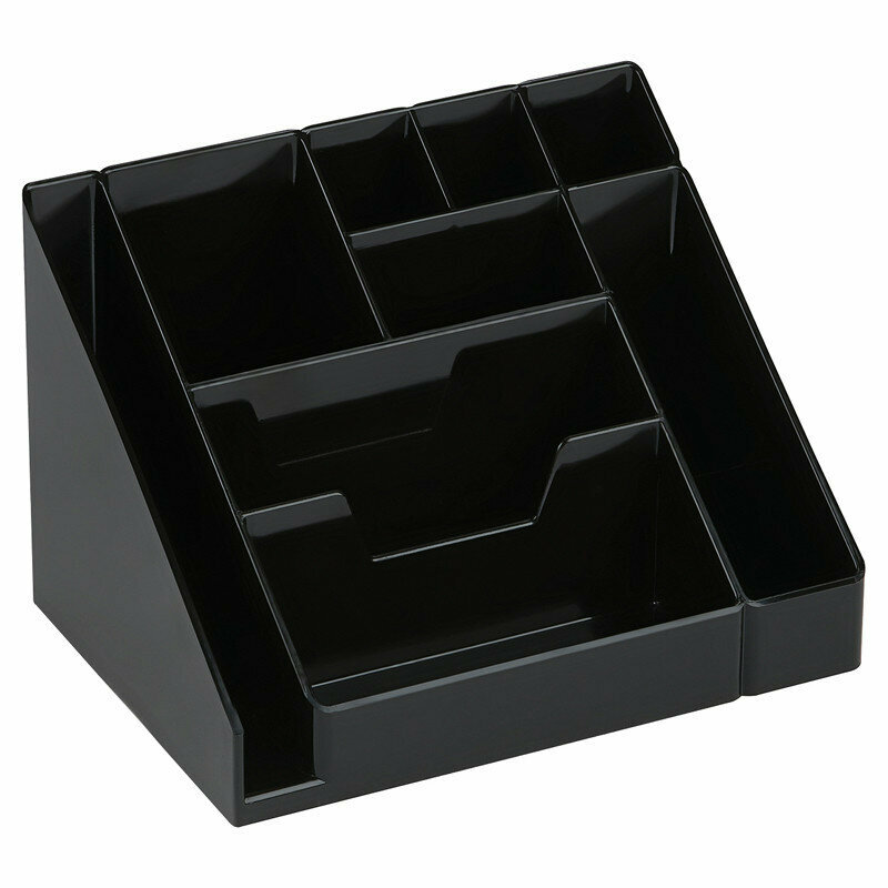 Настольная подставка СТАММ "Каскад", полистирол, черная, 065009