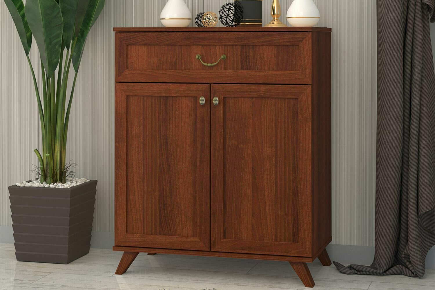 Комод Ренди 24М 80х40х100 ноче мария луиза, рамка квадро МДФ, ножка №1