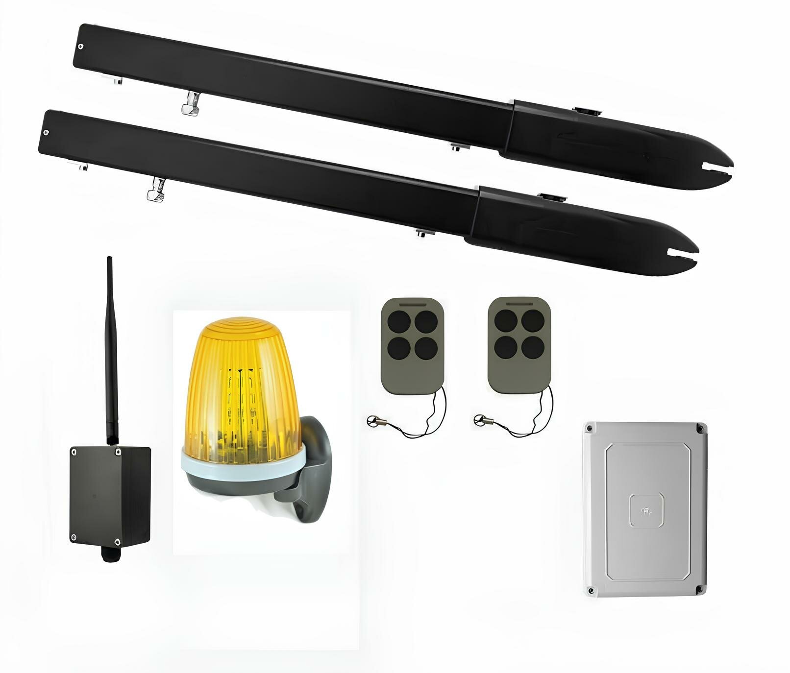 Автоматика для распашных ворот KSW-3000 L-3K-BT, комплект: 2 привода, блок управления, 2 пульта, лампа, Bluetooth-модуль