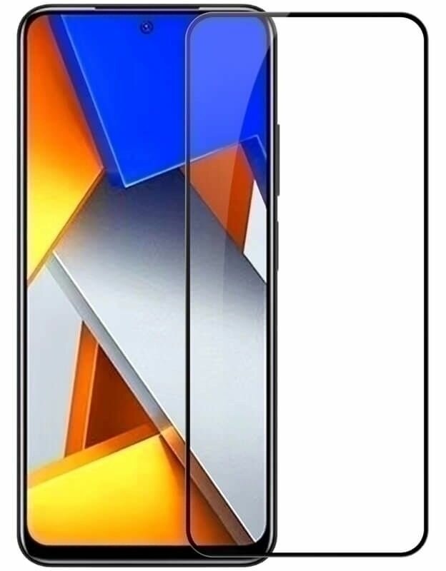 Плёнка защитная керамическая для Poco M4 Pro 5G полноэкранная чёрная глянцевая