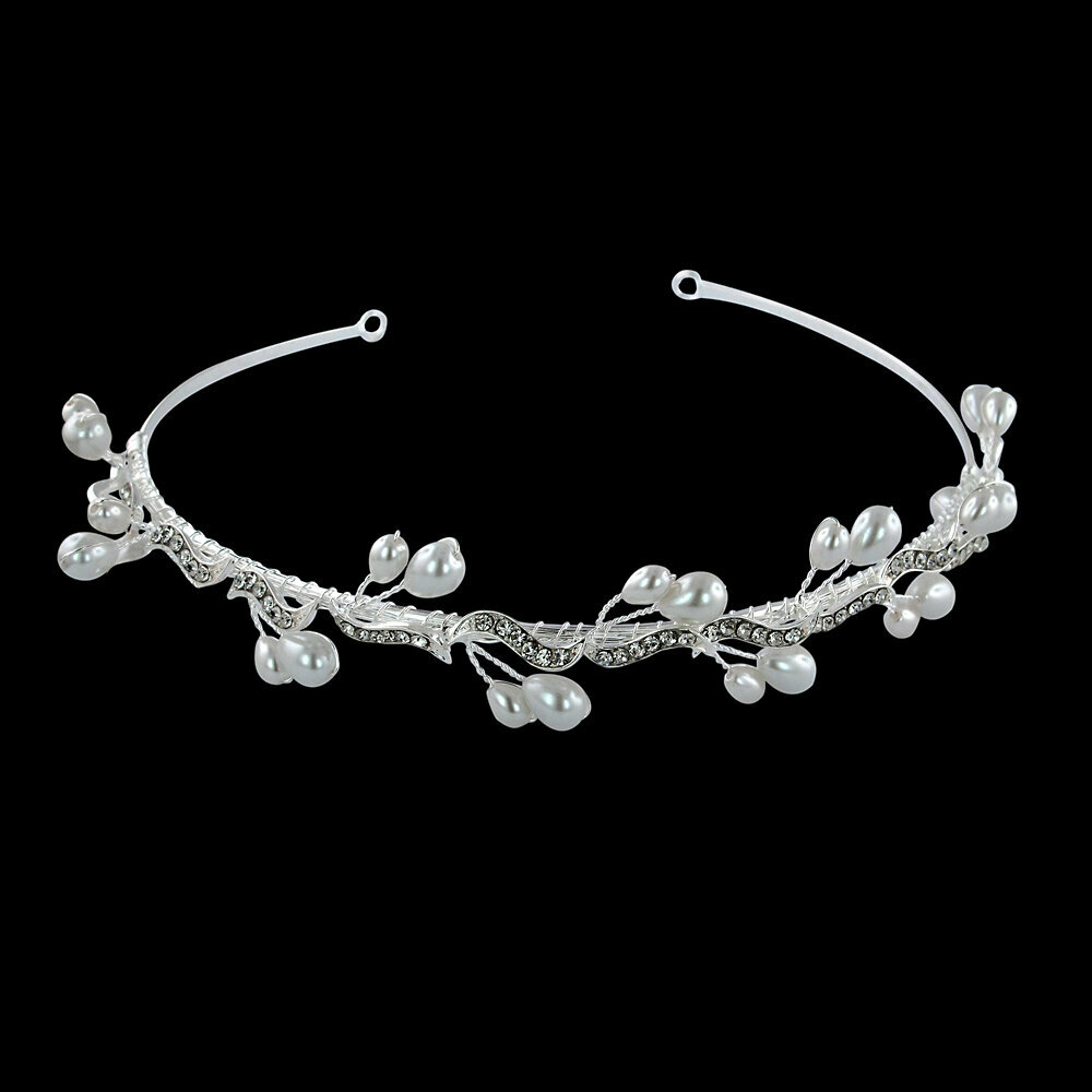 Диадема с жемчугом, стеклом, Эстет, жемчуг искусственный, ювелирное стекло, вес - 34 гр.