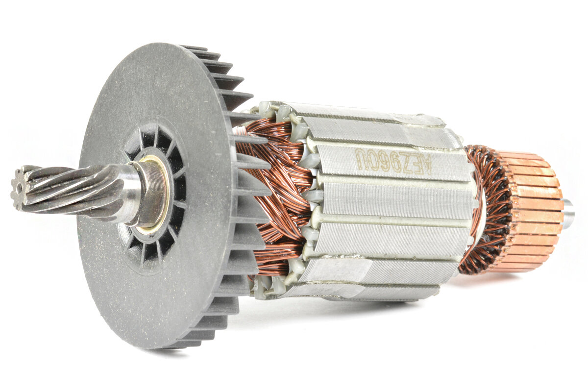 Ротор (Якорь) (L-183 мм, D-54 мм, 9 зубов, наклон влево) аналог 516718-8 для пилы торцовочной MAKITA LH1040, LH1040F, LS1040, LS1040F