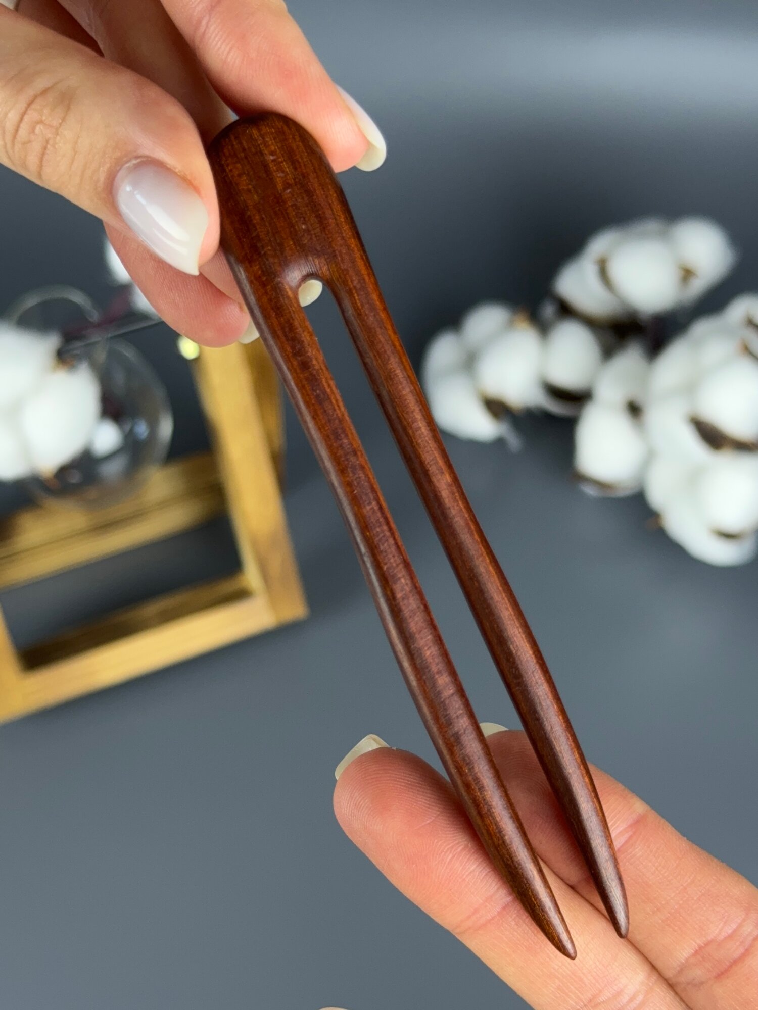 Китайская палочка для волос, красная 13 см.