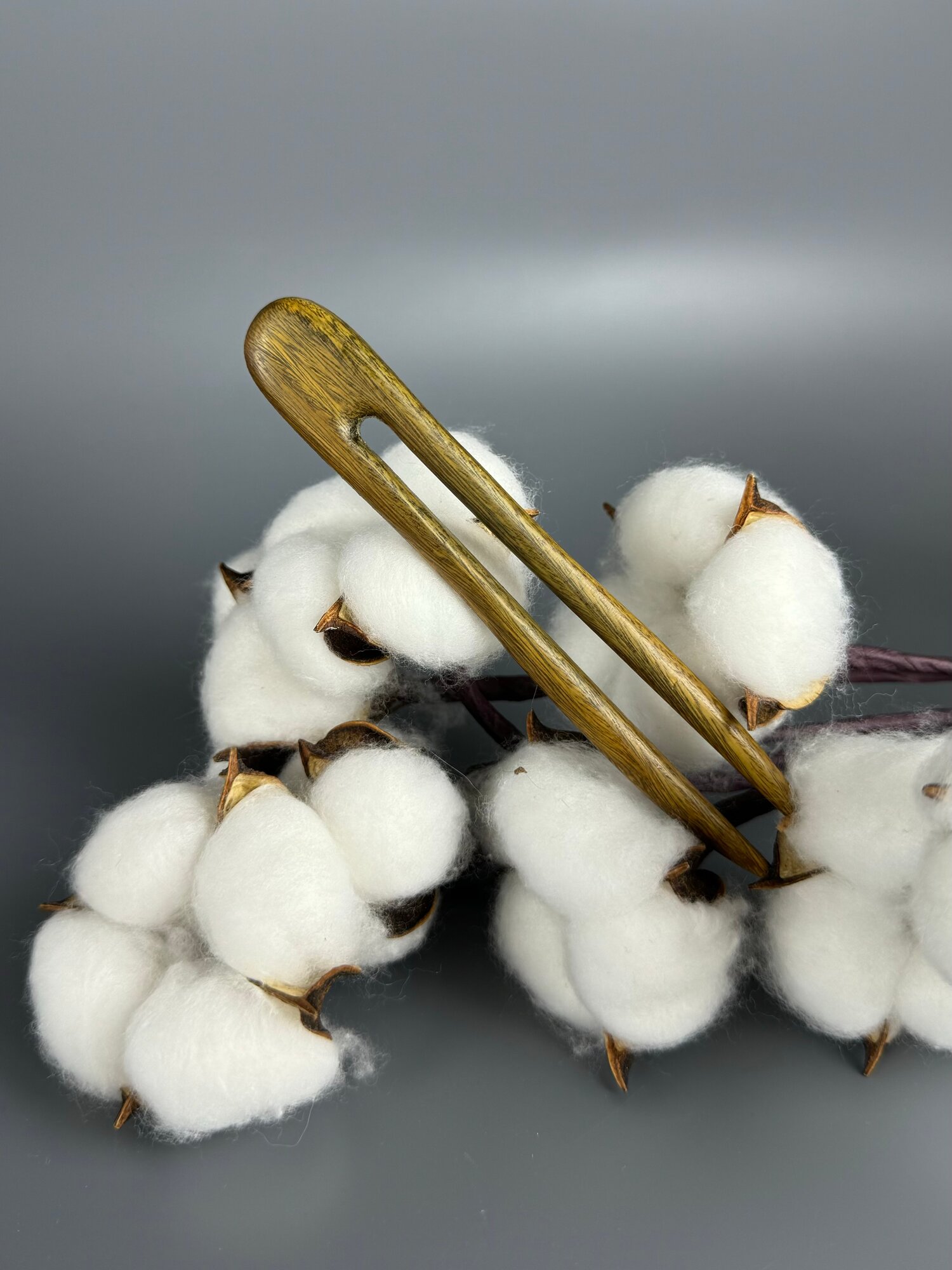 Китайская палочка для волос, зеленая 13 см.