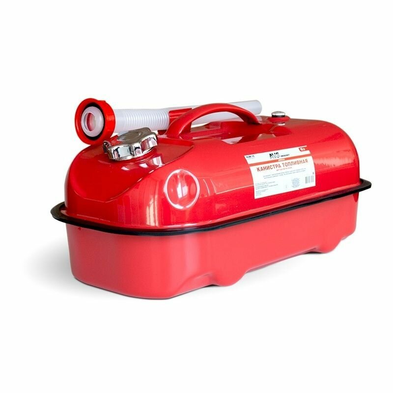 A07421S Канистра топливная металлическая горизонтальная 10 Л (красная) AVS HJM-10