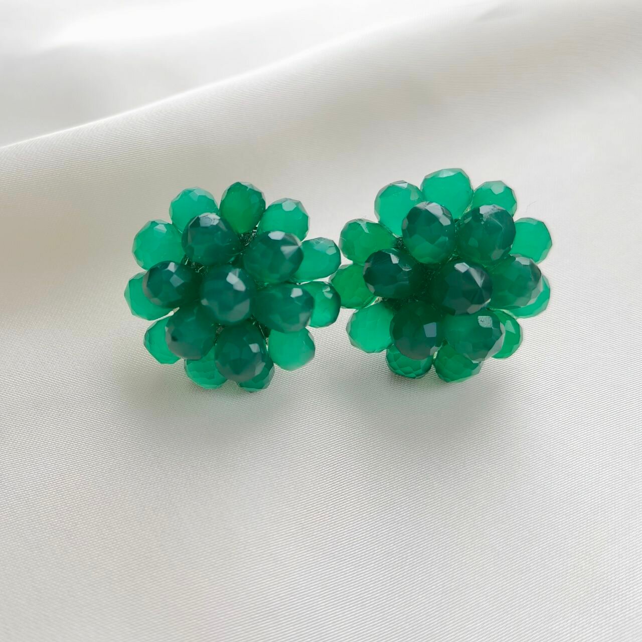 Серьги Камни Елены, халцедон