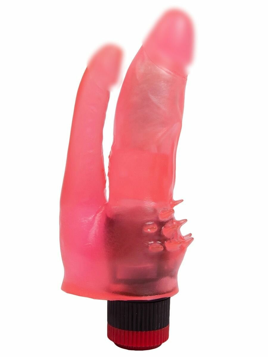 Вибратор-фаллоимитатор/ анально-вагинальный. Розового цвета, 19 см
