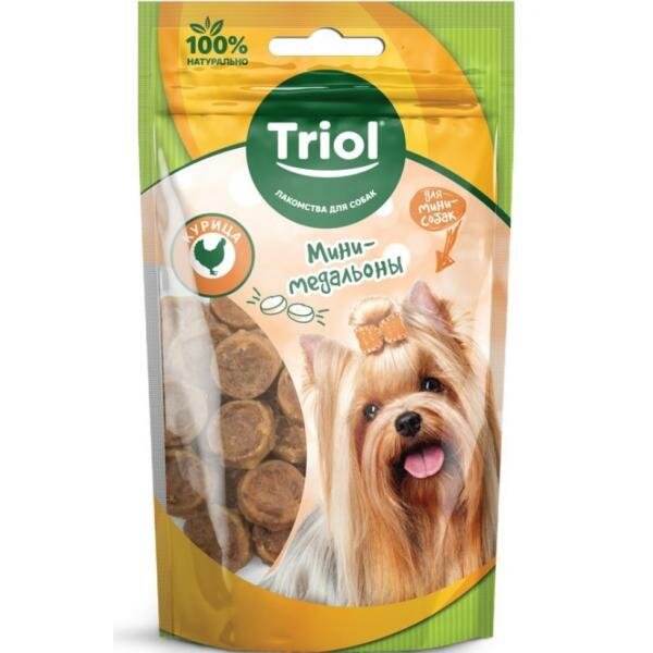Triol Мини-медальоны из курицы для мини-собак 50г 0.05 кг