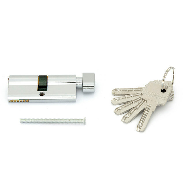 PALLADIUM цилиндр ключевой 80 мм 40+40 хромированное покрытие, надежный цилиндр для дверей